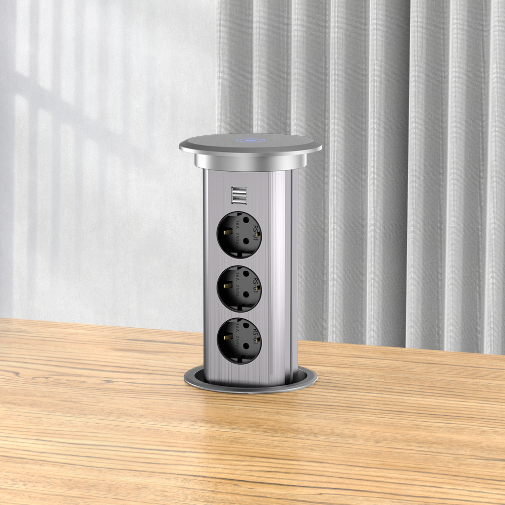 Schulo Germany kitchen pop up socket electrical outlets motorized pop ...