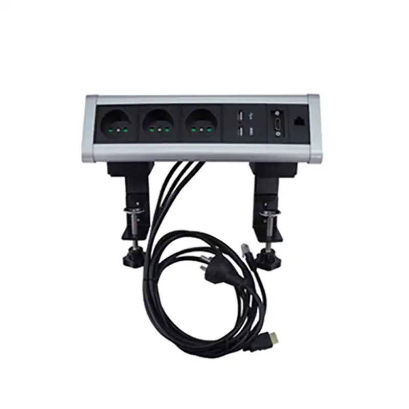 Conference Sliver Desk Clamp Rj45 Aluminum Alloy Socket Tabletop Mount ...