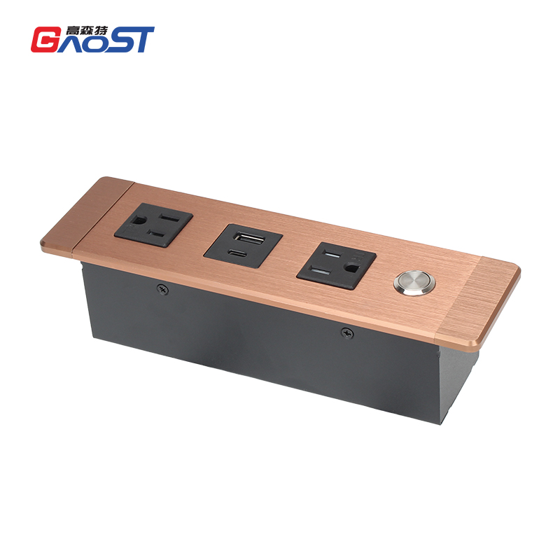 Desktop recessed In Alloy power Socket US Socket 2 US Outlets 1 USB-A&C ...